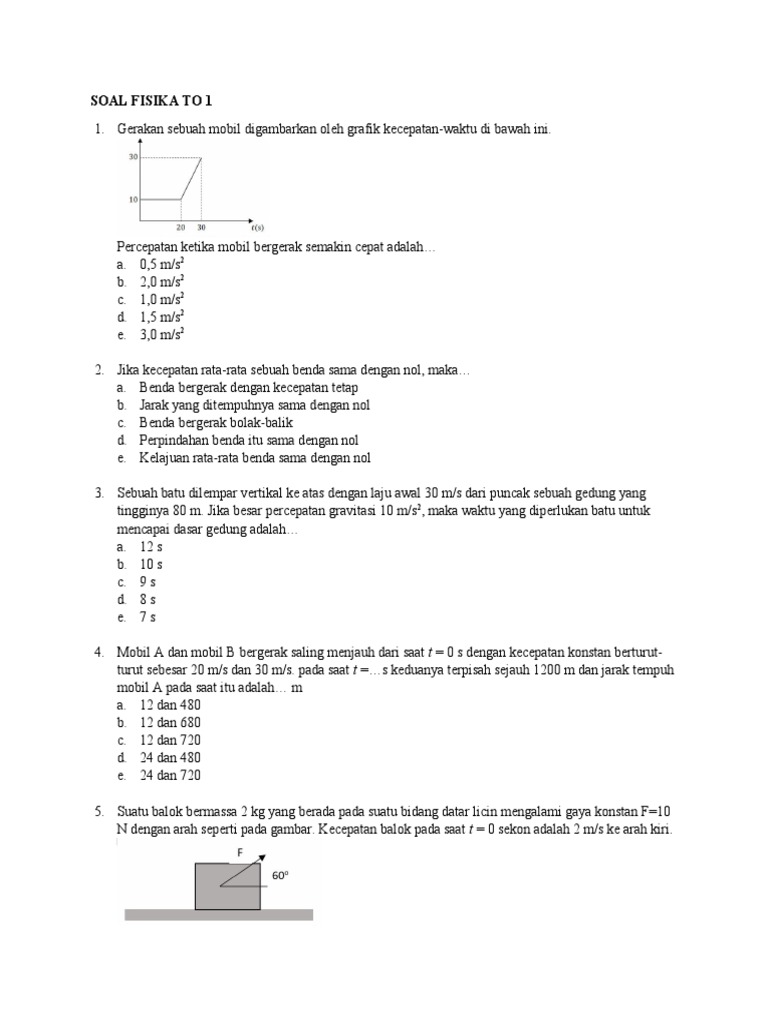 Soal Fisika TO 1 | PDF