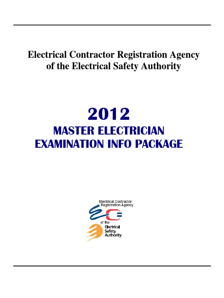 Fdocuments - in Master Electrician Examination Info Package A What Is A ...