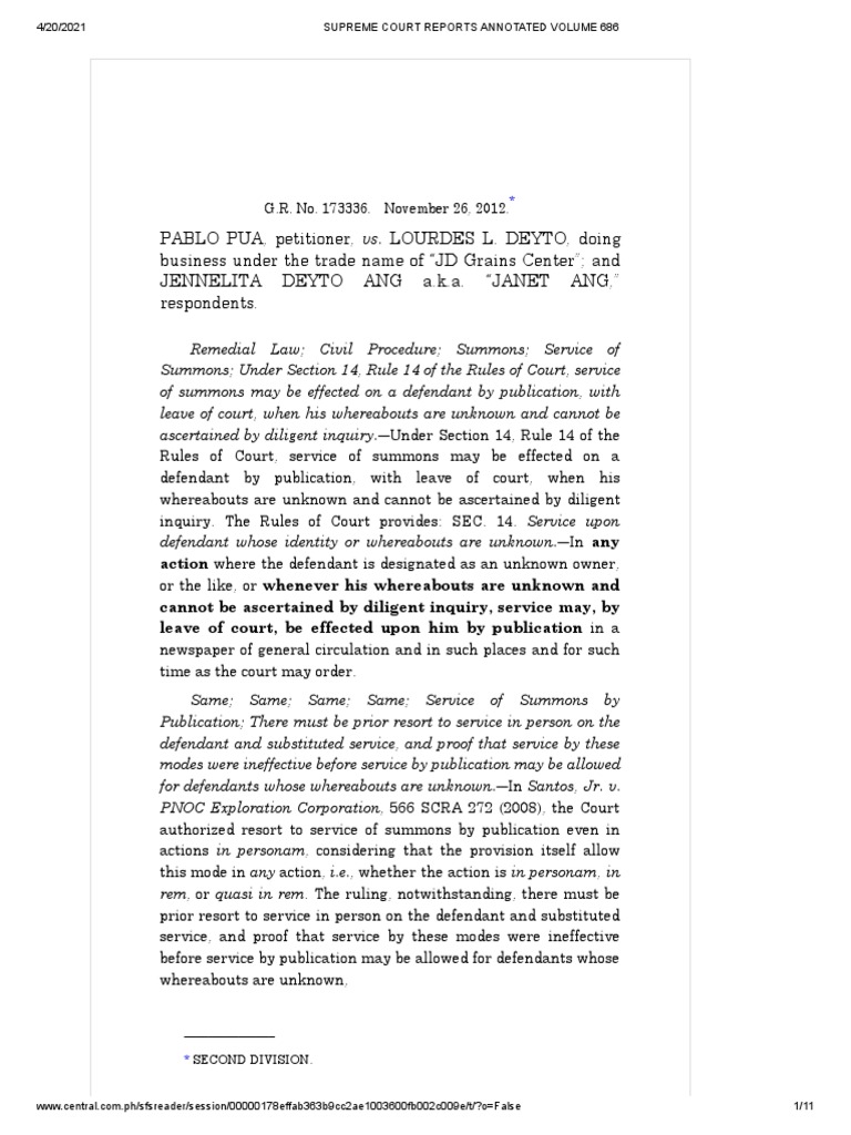 51 Pua v. Deyto | PDF | Prejudice (Legal Term) | Complaint