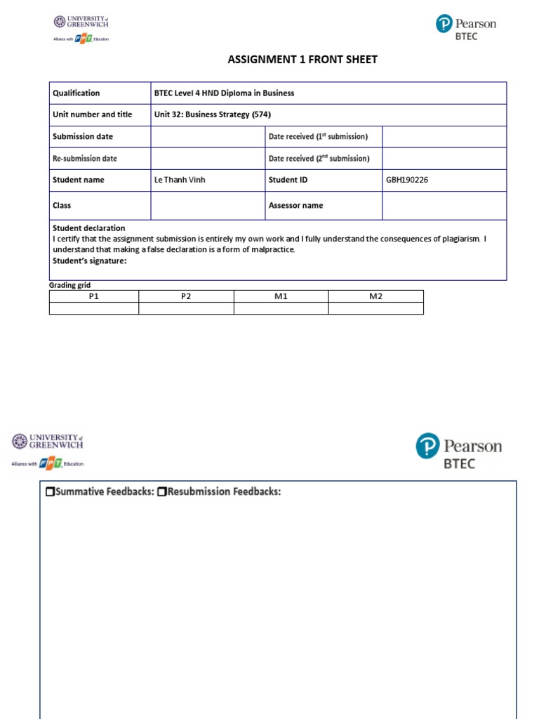 Assignment 1 Front Sheet | PDF | Vietnam | Foods