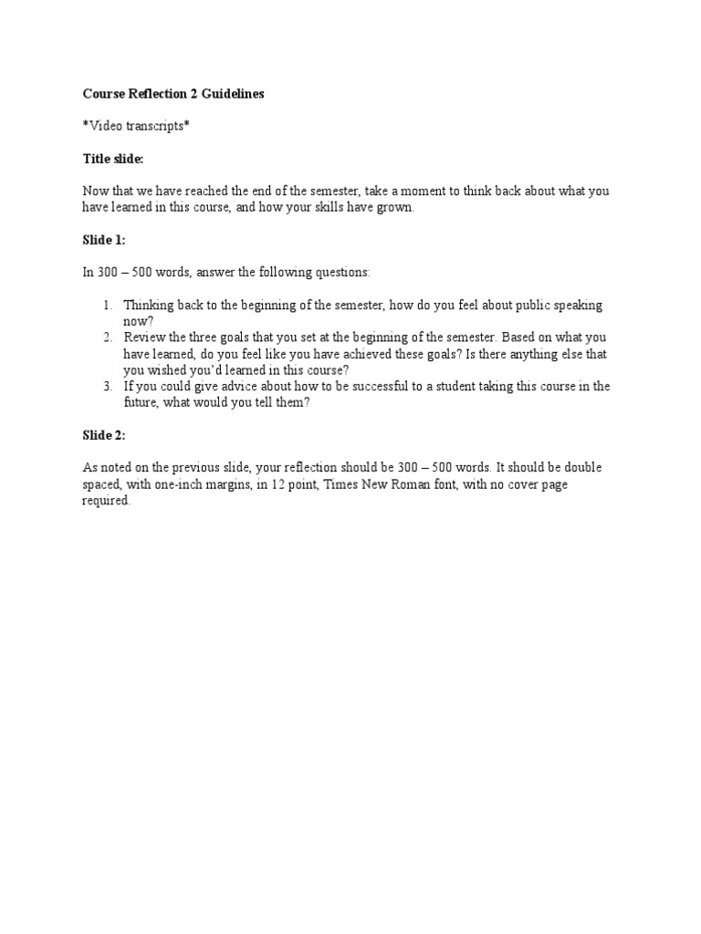 Course Reflection 2 Transcript | PDF | Career & Growth | Art