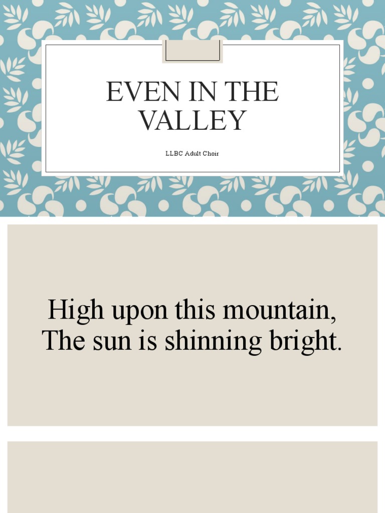Even in the Valley: God's Goodness | PDF | Religion & Spirituality | Poetry