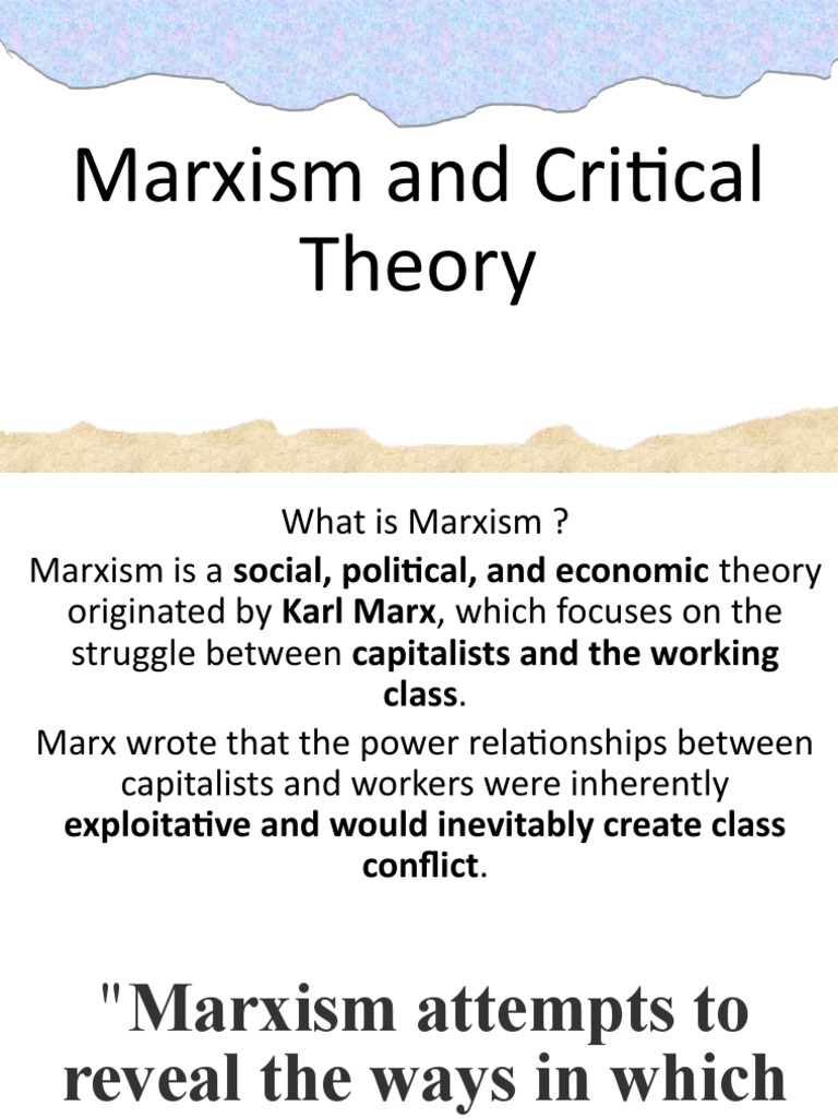 Marxism and Critical Theory | PDF | Marxism | Critical Theory
