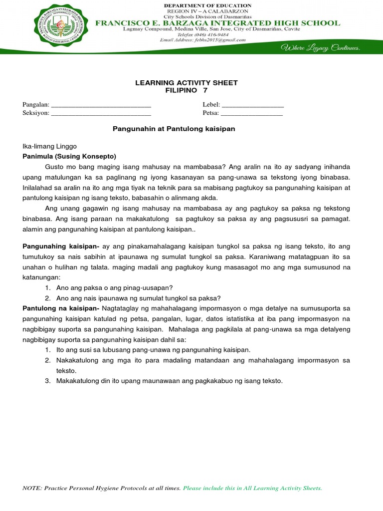 G7 - LAS - WEEK 56 3rd Quarter | PDF