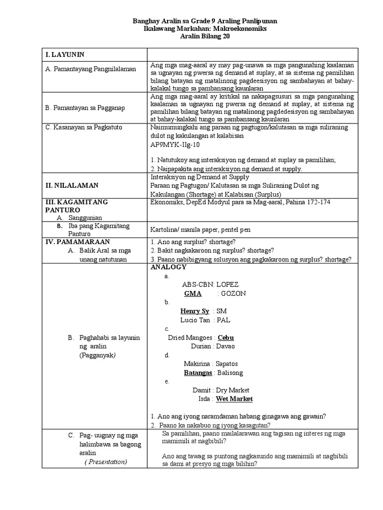 IKALAWANG MARKAHAN - Aralin 20 | PDF