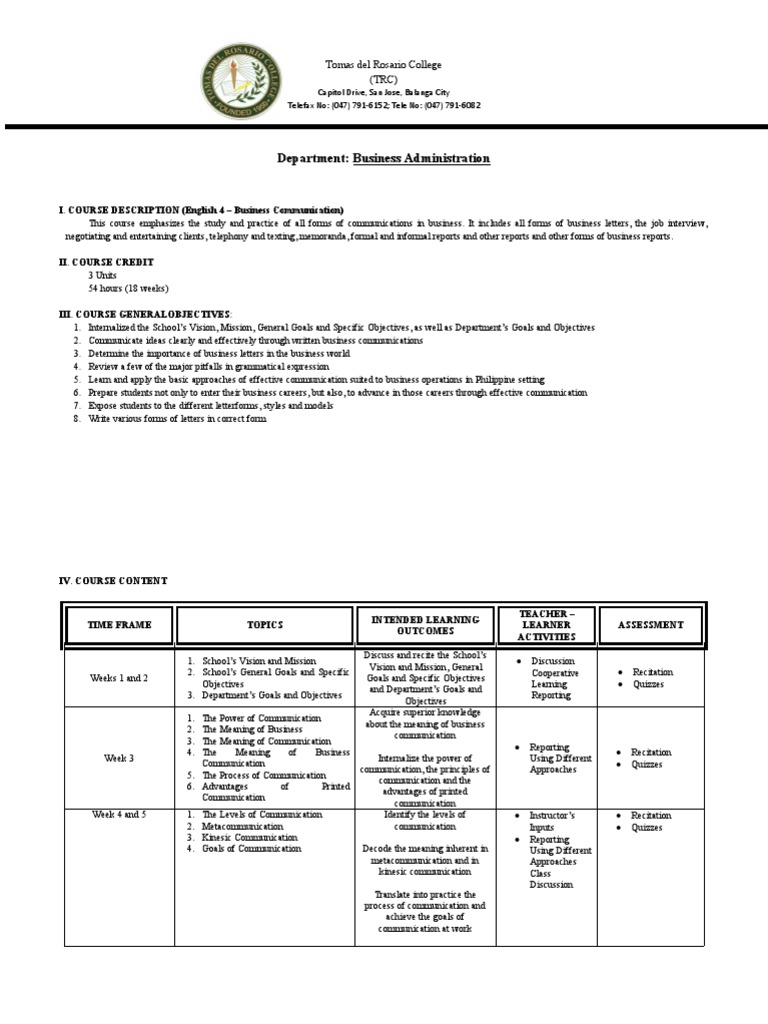 Syllabus ENGLISH 4 OBE FORMAT | PDF | Job Interview | Text Messaging Syllabus ENGLISH 4 OBE FORMAT | PDF | Job Interview | Text Messaging