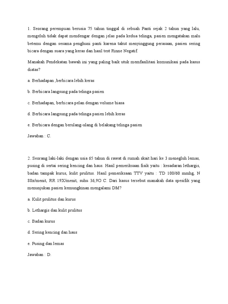 Contoh Soal Gerontik Kel.2 | PDF