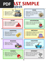 Past Simple Speaking Cards | PDF