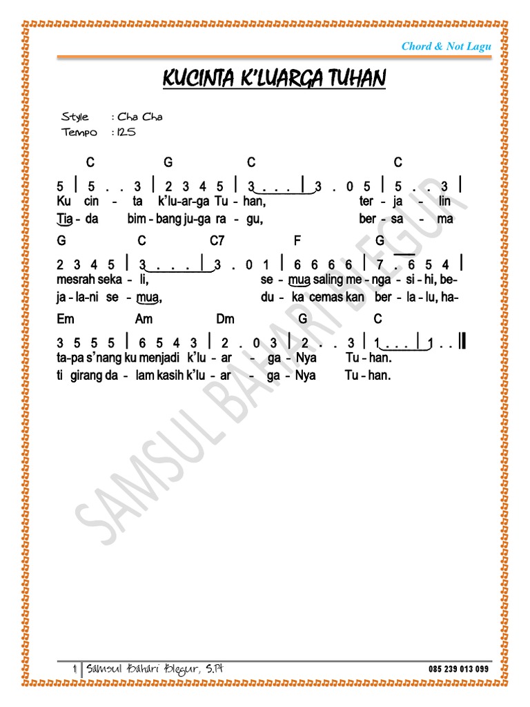 Ku Cinta Kluarga Tuhan (C) | PDF