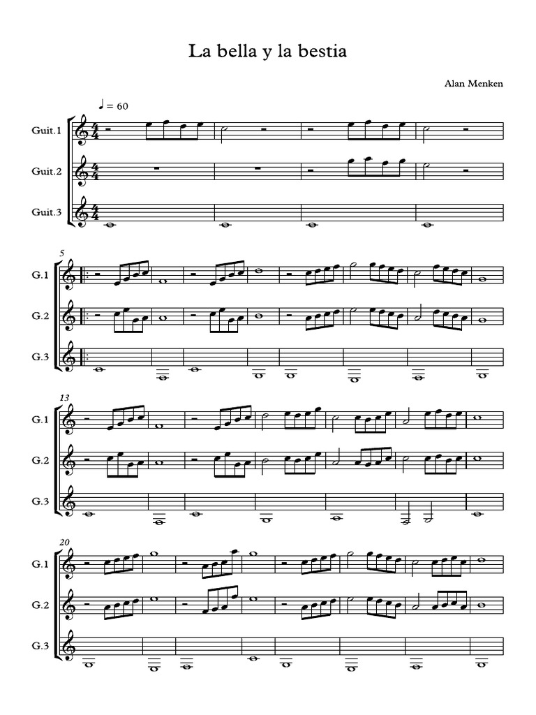 La Bella y La Bestia - Alan Menken | PDF