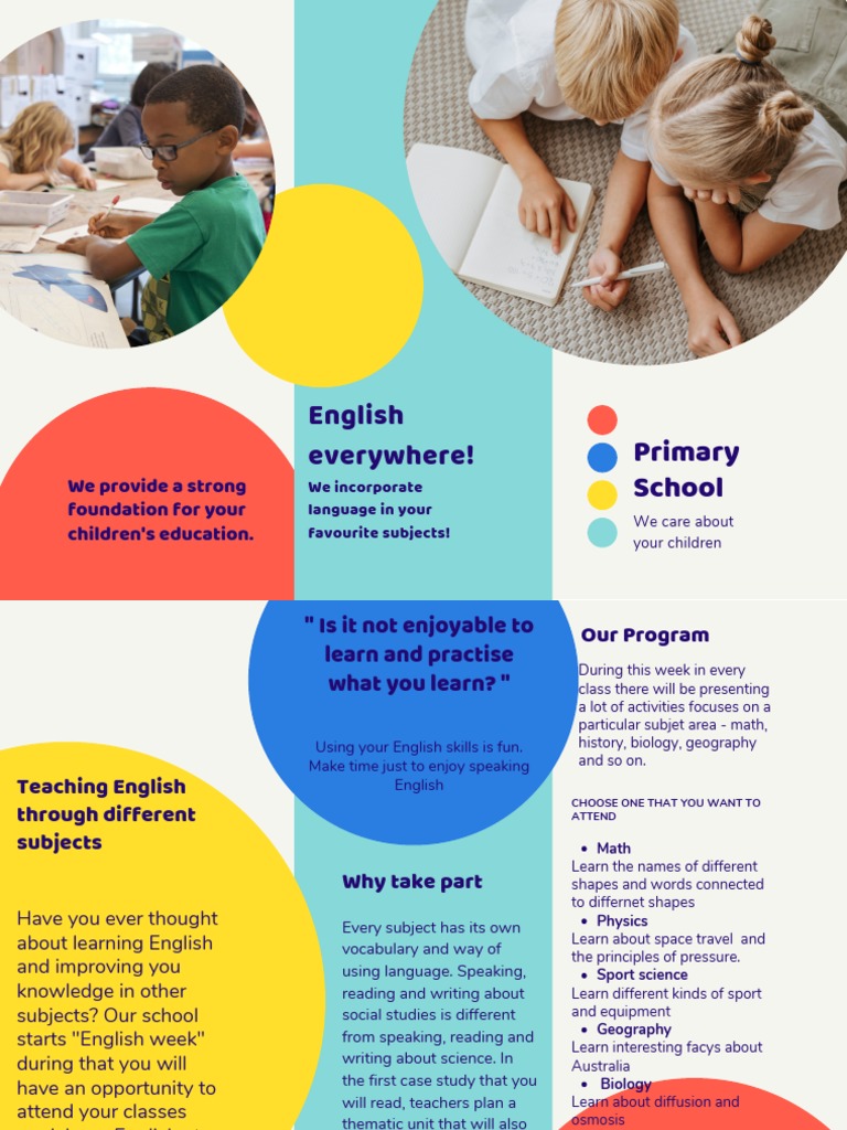 Colorful Playful School - Education Trifold Brochure | PDF | English ...