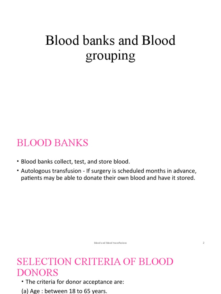 Blood Banks and Blood Grouping | PDF | Blood Type | Blood Donation