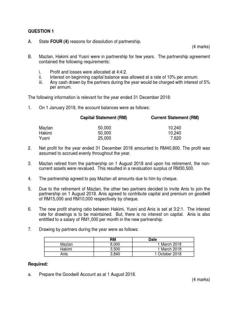 Partnership Financial Statements Overview | PDF | Partnership ...