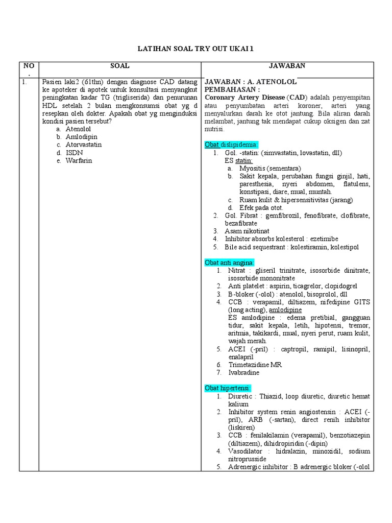 Latihan Soal Try Out Ukai 1 | PDF