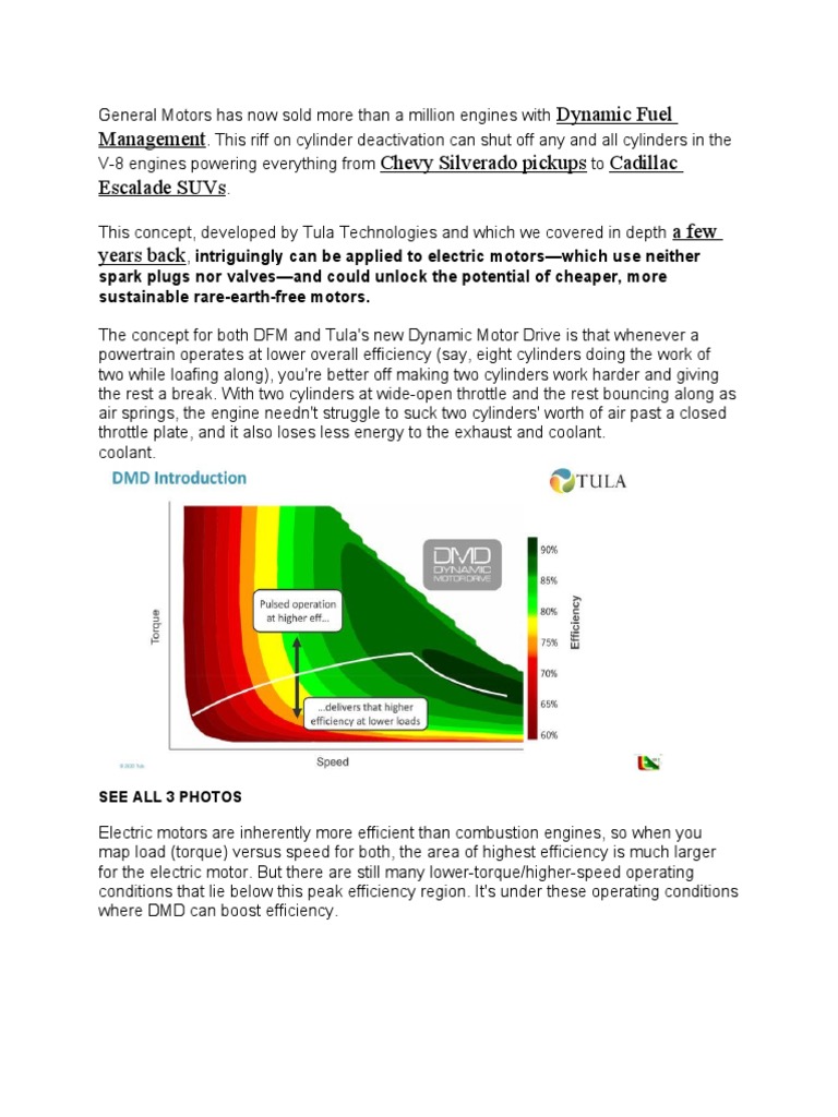 Dynamic Fuel Management For Motors | PDF
