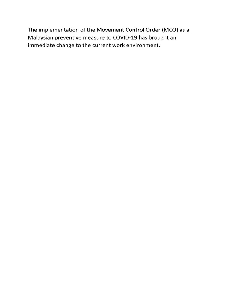 The Implementation of The Movement Control Order | PDF