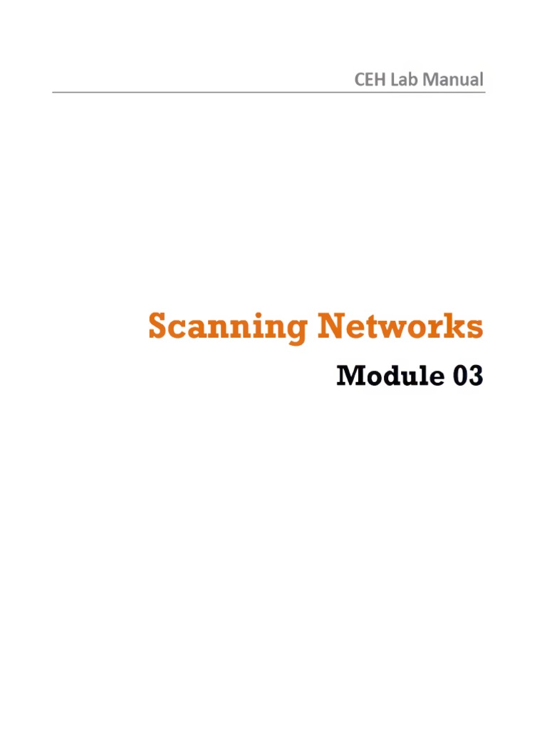 CEH Lab Manual: Scanning N Etw Orks | PDF