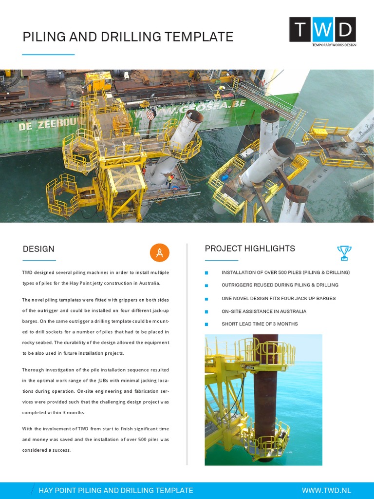 Piling and Drilling Template: Design Project Highlights | PDF | Deep ...