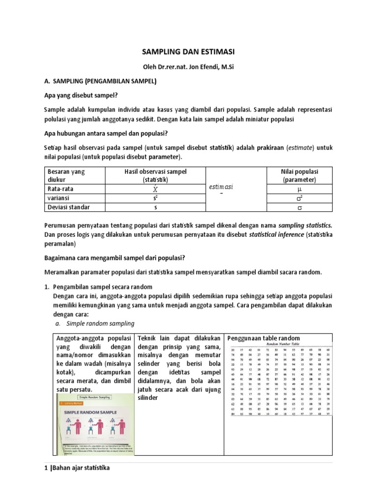 Sampling Dan Estimasi | PDF