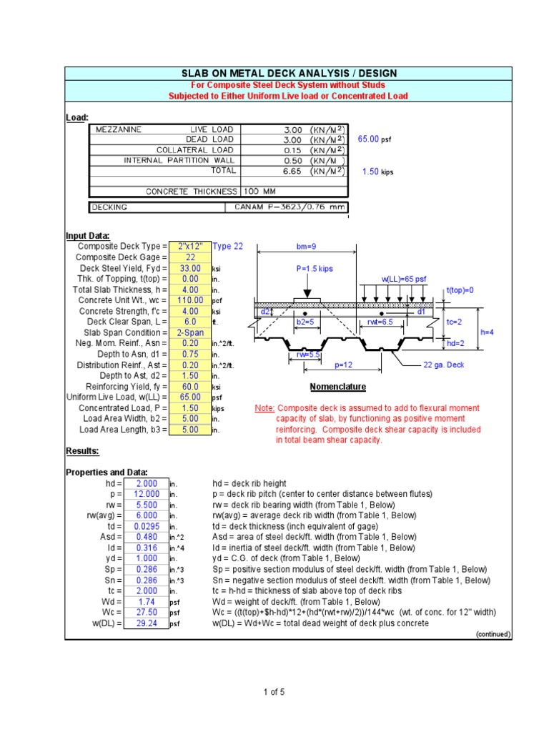 Composite Steel Deck Design Analysis | PDF | Bending | Beam (Structure)