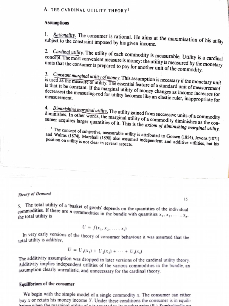Cardinal and Ordinal Utility | PDF | Utility | Demand