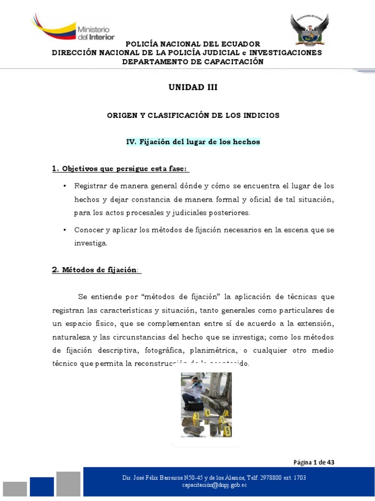 Origen y Clasificación de Los Indicios | PDF | Huella dactilar | Policía