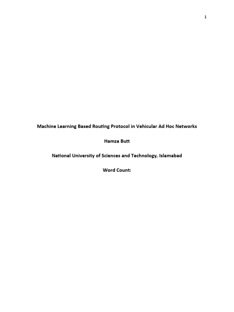 Machine Learning Based Routing Protocol In Vehicular Ad Hoc Networks