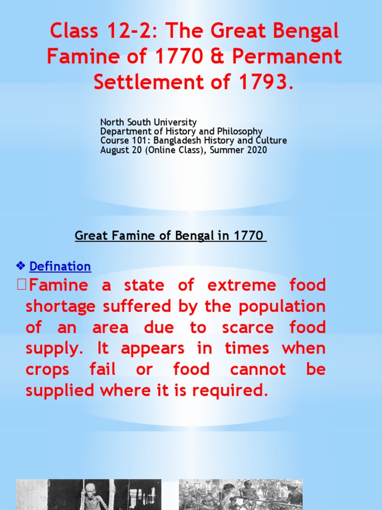 Class 13-Part 2 - 24-The Great Bengal Famine of 1770 | PDF | Famine