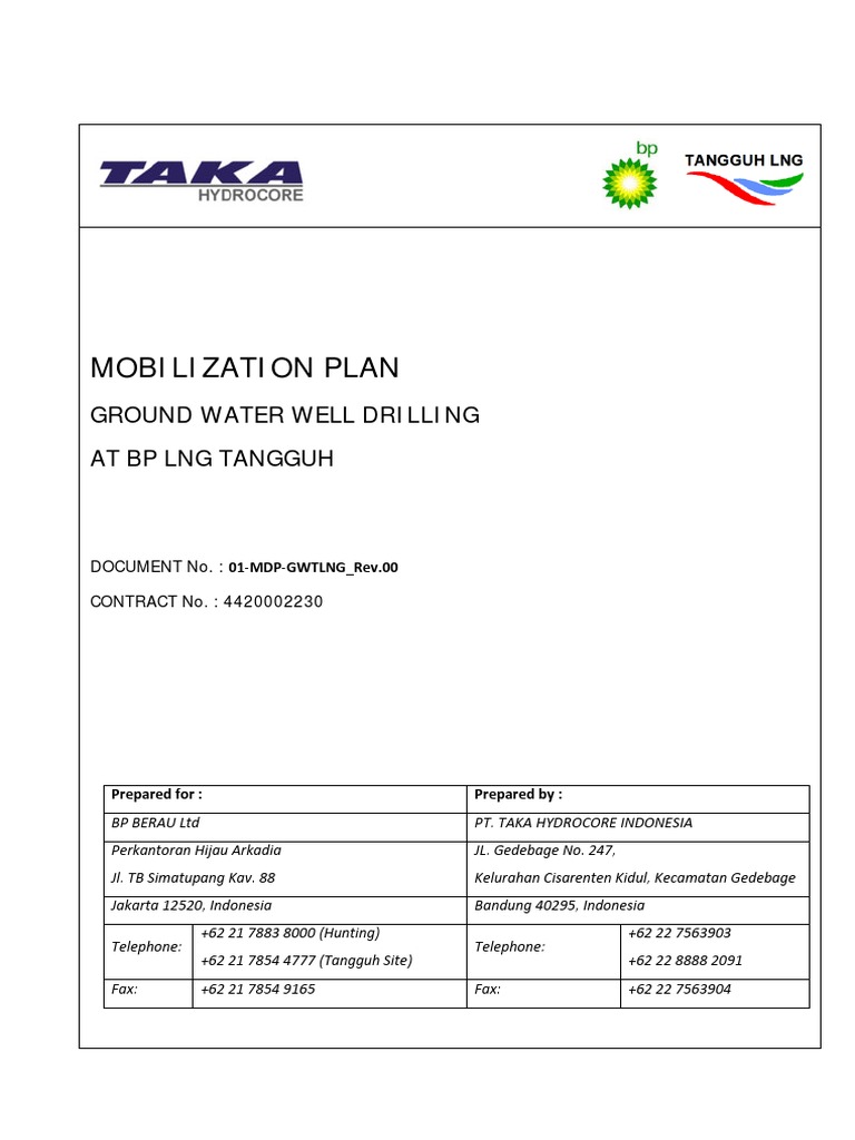 01 - Method Statement of Mobilization | PDF | Drilling Rig | Pallet