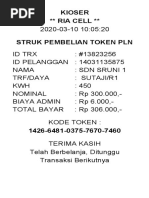 Contoh Struk Pembayaran Listrik | PDF