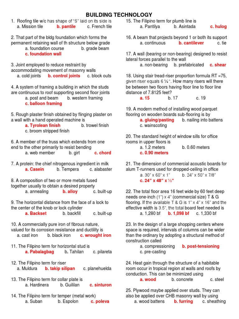 Understanding Building Technology Through Key Concepts and Filipino ...