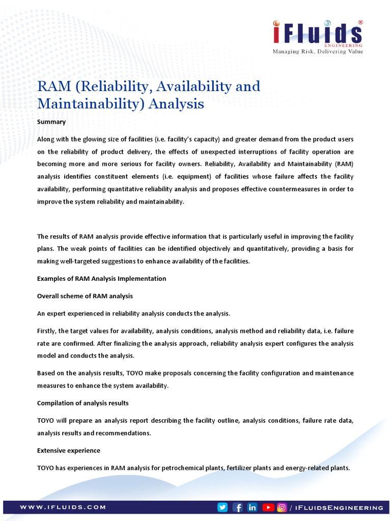 RAM (Reliability, Availability and Maintainability) Analysis Version1 ...