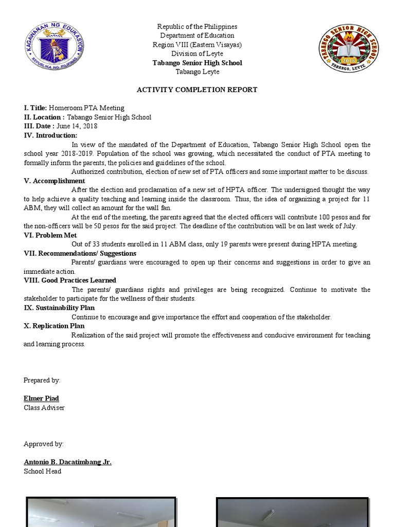 Activity Completion Report | PDF | Human Nature | Schools