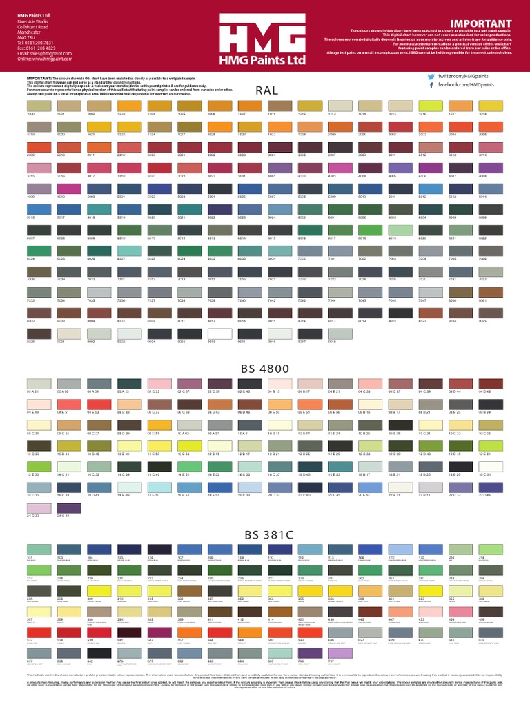RAL and BS Colour Chart | PDF | Green | Camouflage