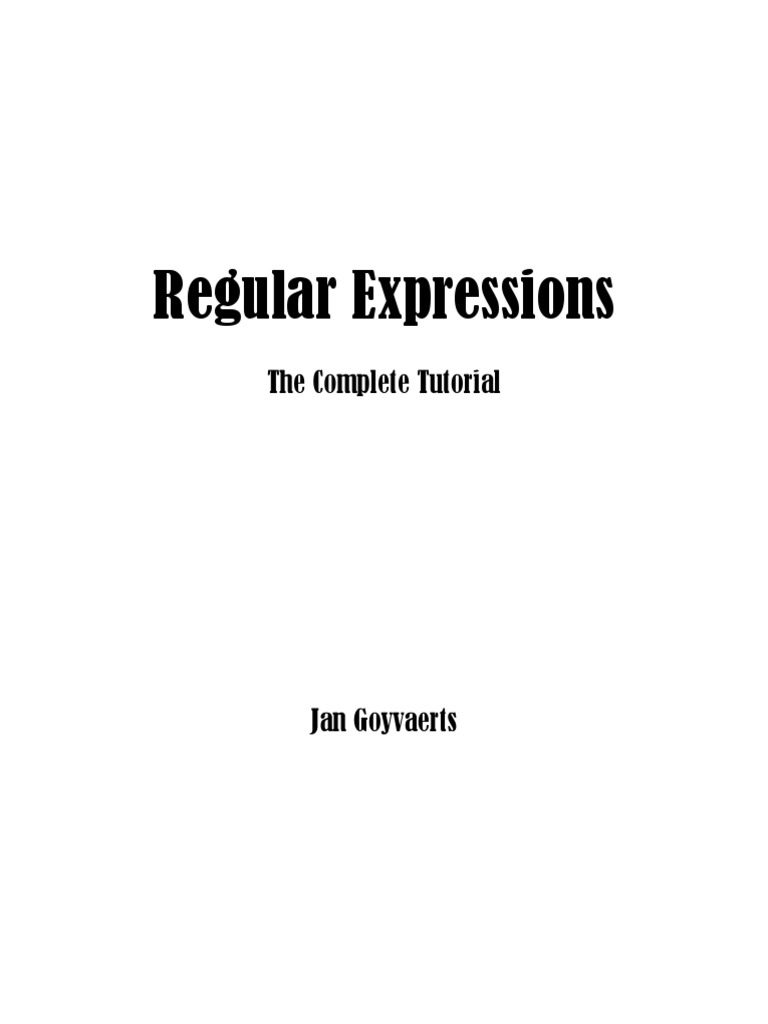 Regular Expressions | PDF | Regular Expression | Computer Programming