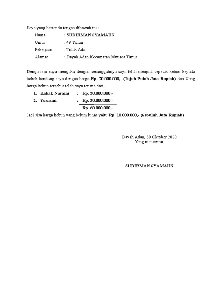 Saya Yang Bertanda Tangan Dibawah Ini | PDF