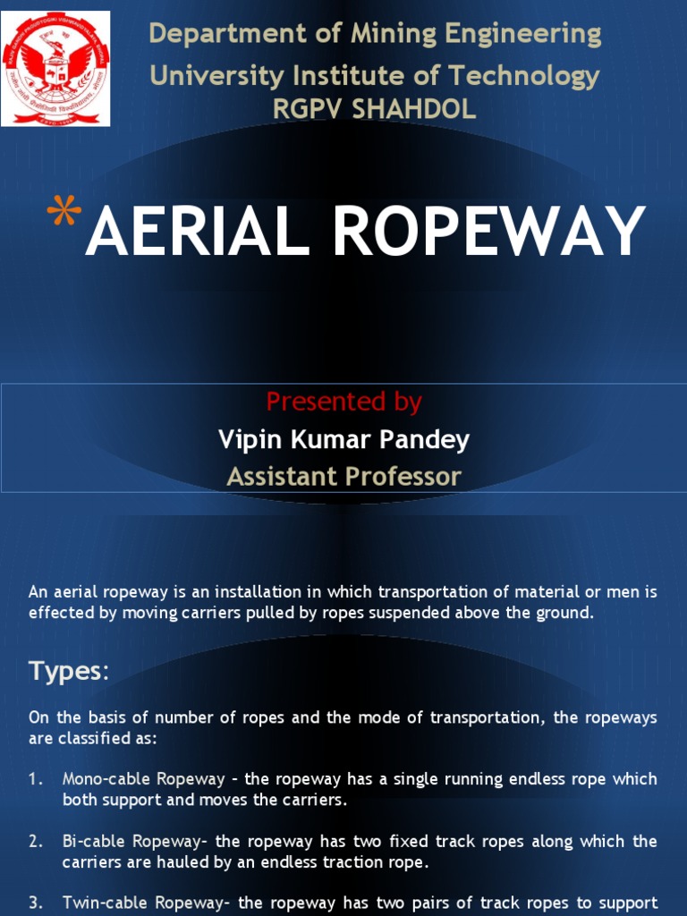 Aerial Ropeway: Vipin Kumar Pandey | PDF | Rope | Manufactured Goods
