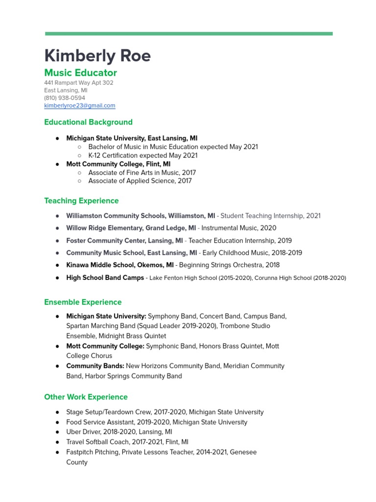 Kimberly Roe Education Resume-3 | PDF | Wellness