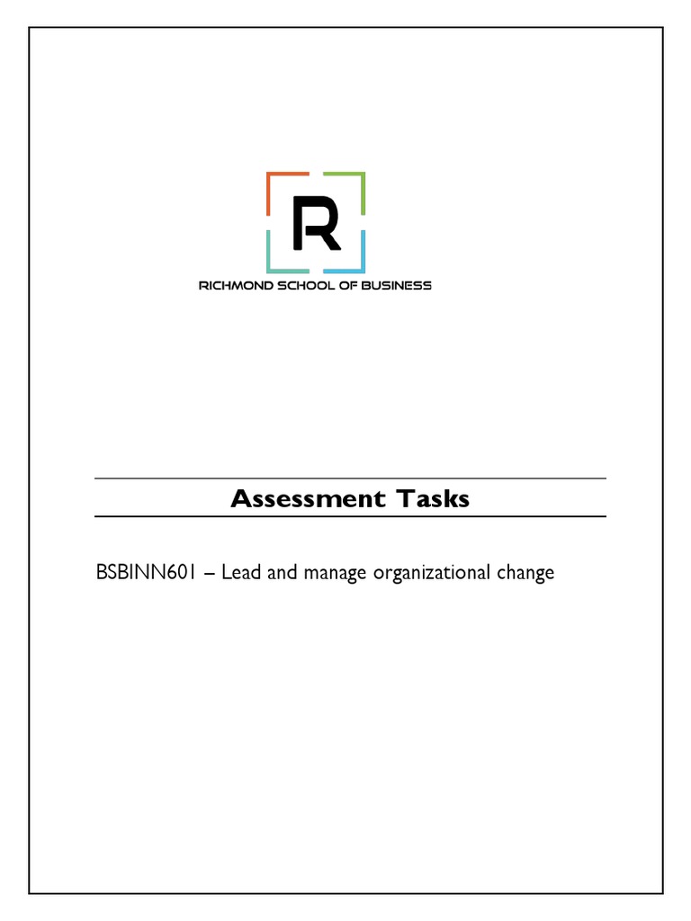 BSBINN601 Assessment Tasks | PDF | Question | Change Management