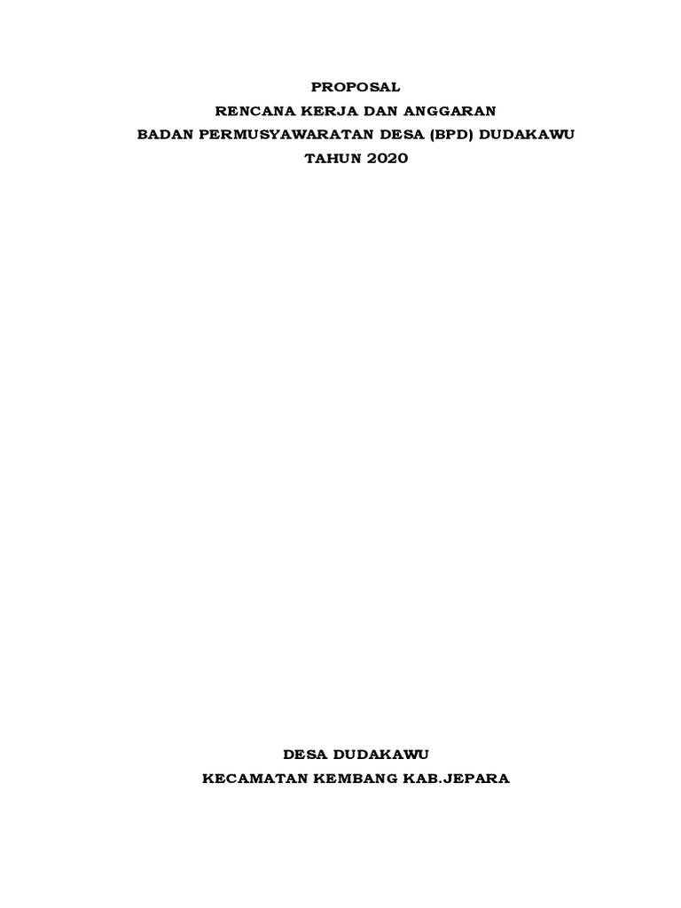 Proposal RKA BPD 2020 | PDF