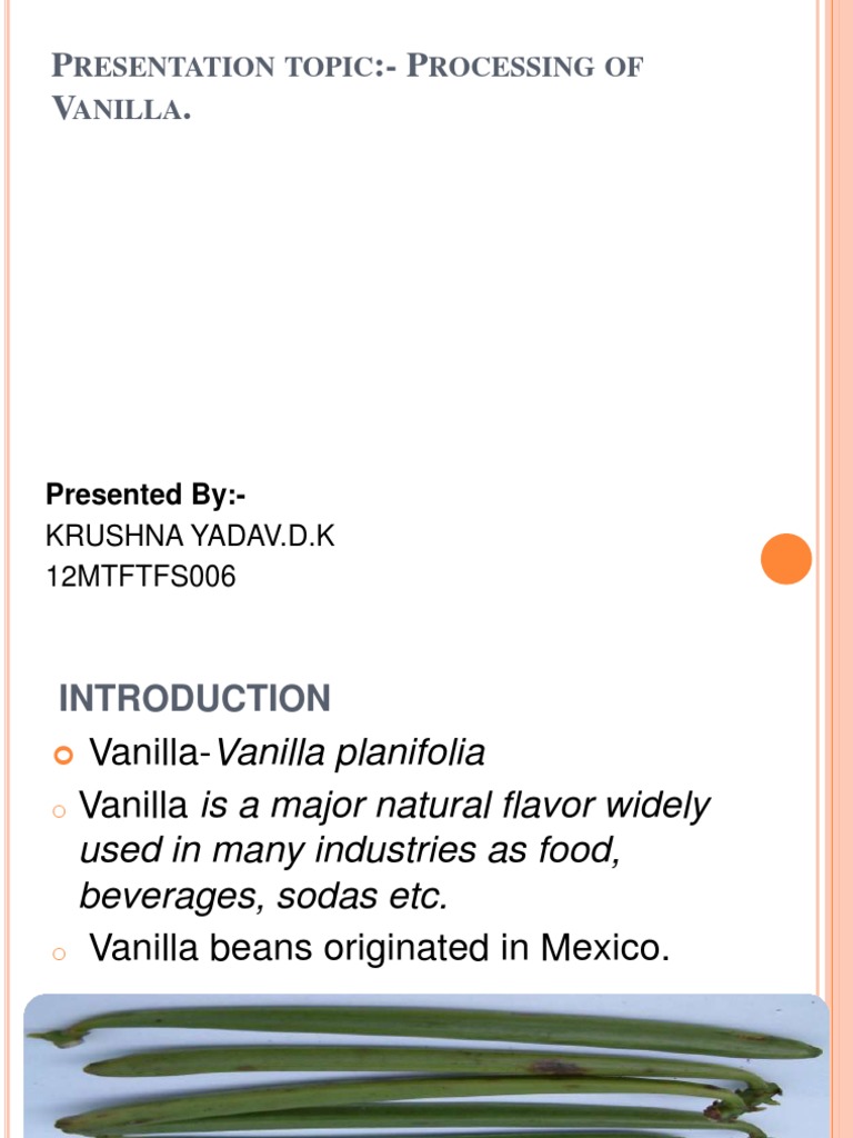 Processing of Vanilla | PDF | Vanilla | Foods