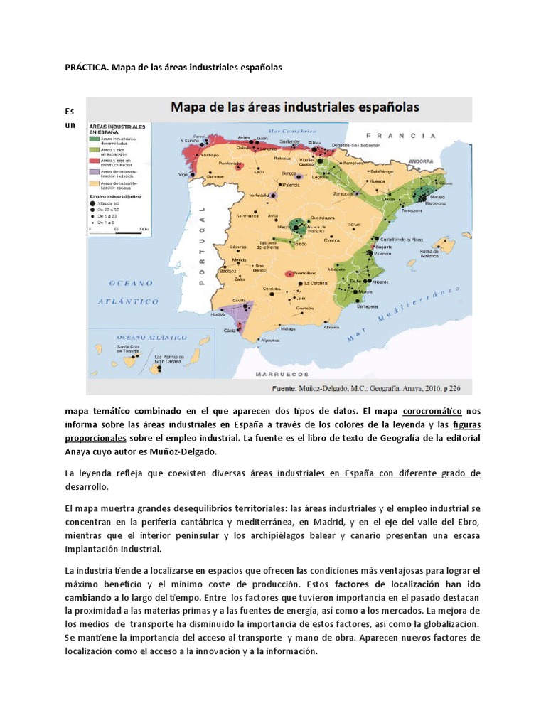 Práctica 3. Mapa de Las Áreas Industriales Españolas. | PDF | España | Mapa