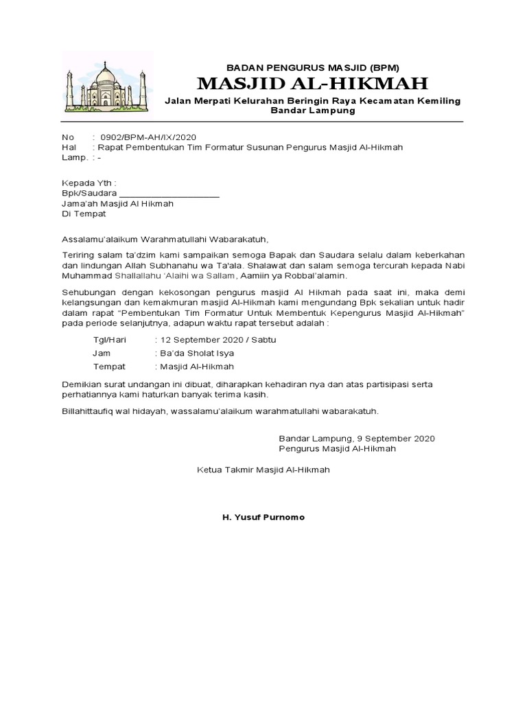 Undangan Rapat Pembentukan Tim Formatur Sept Pdf