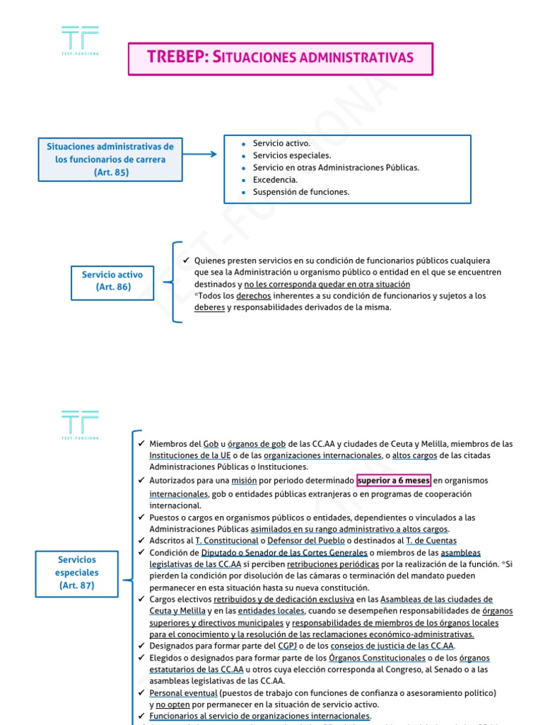 9.TREBEP. Situaciones Administrativas | PDF | Servicio Civil | Bienestar