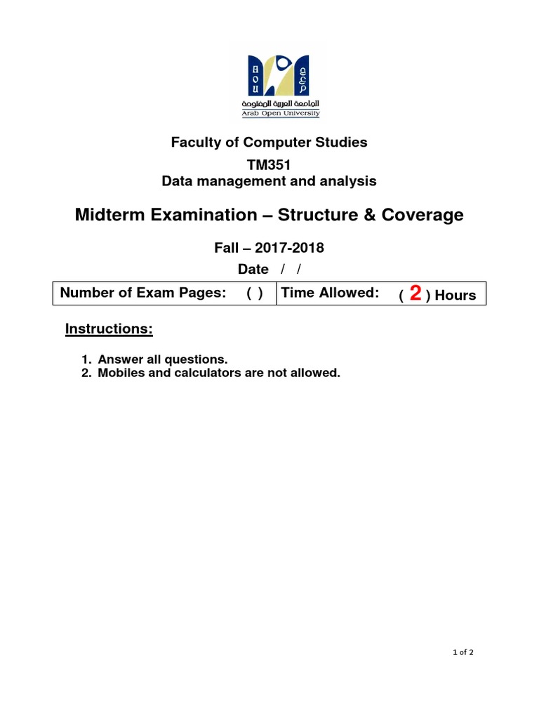 TM351 MTA Exam Structure 2018 | PDF