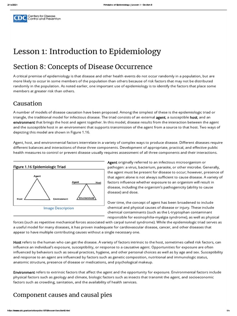 Principles of Epidemiology - Lesson 1 - Section 8 | PDF | Anthrax | Epidemiology