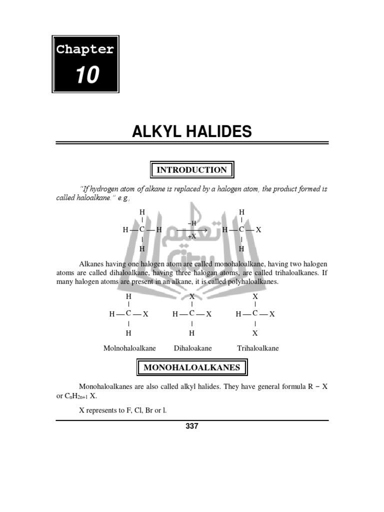 Classification of Monohalogen Derivatives | PDF | Chemical Reactions ...