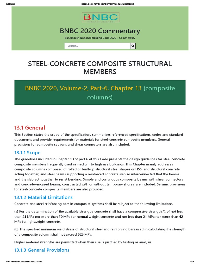 13chapter STEEL-CONCRETE COMPOSITE STRUCTURAL MEMBERS | PDF | Strength ...