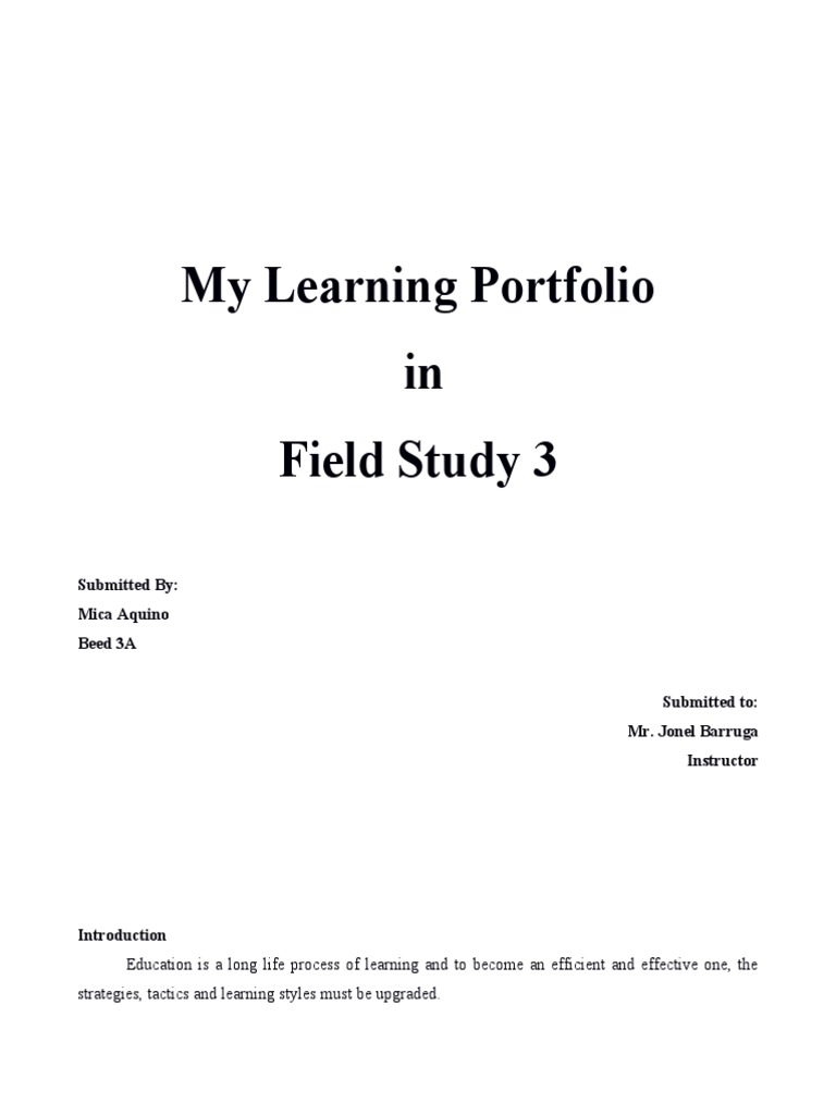 My Learning Portfolio in FS 3 | PDF | Teachers | Educational Technology