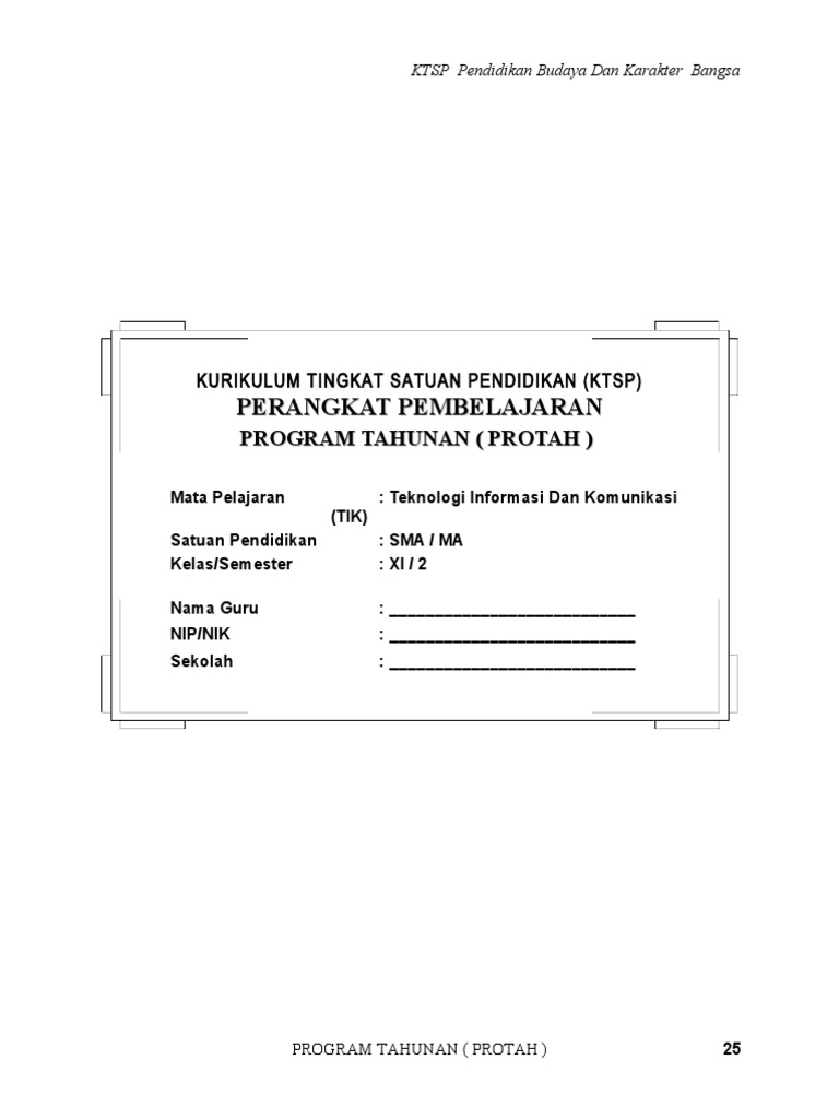 Program Tahunan Tik Kelas Xi SMT 2 | PDF | Komputer | Teknologi & Rekayasa